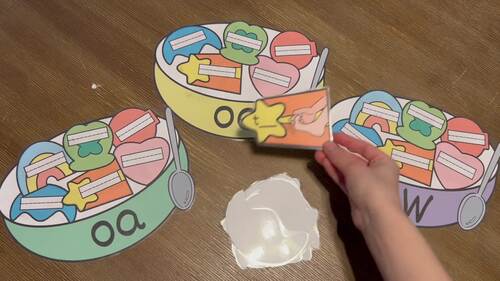 Long O Vowel Teams (ow, oe, oa) Phonic Center - Sort and Write Game