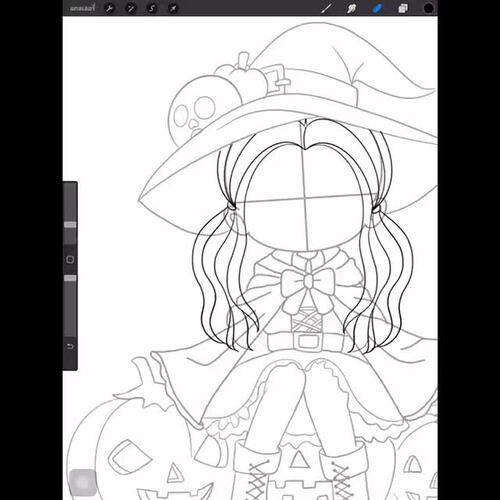 140 Procreate Halloween Stamps, Halloween Brushes Procreate, Chibi Base