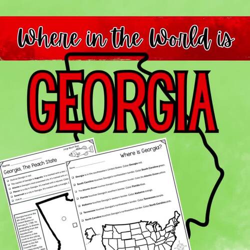 Georgia Map Worksheets- Find and Color Activities! | TPT