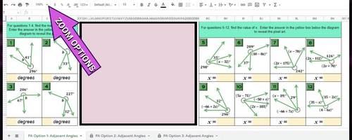 PIXEL ART: Adjacent Angles DISTANCE LEARNING by Never Give Up on Math