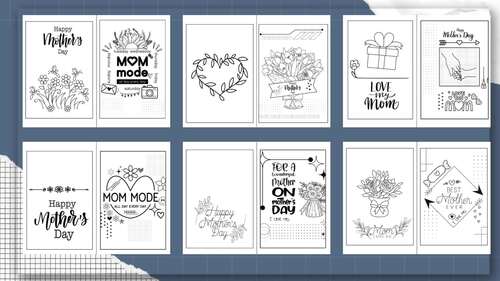 Foldable Coloring cards Mother's Day Craft by Banyan Tree | TPT