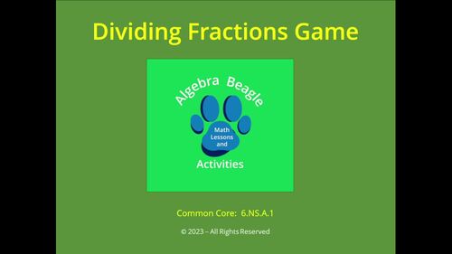 Dividing Fractions PowerPoint Tic Tac Toe Game by Algebra Beagle