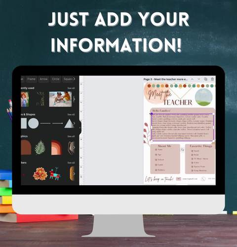 Boho Meet The Teacher Template Editable in Canva | TPT