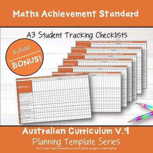 V9 Australian MATHEMATICS ACHIEVEMENT STANDARD CHECKLISTS Bundle Pack ...