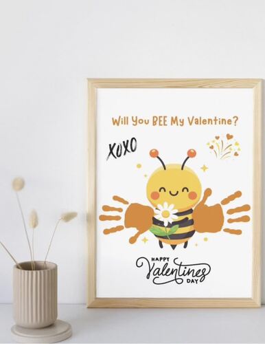 Bee My Valentine Handprint Craft for Toddlers Babies Preschool ...