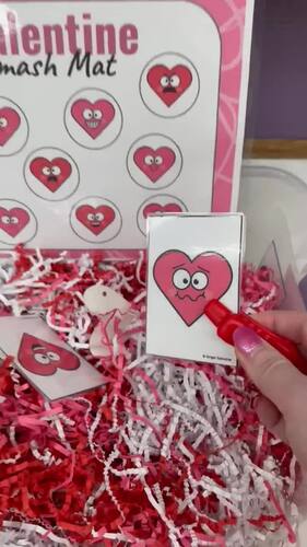 Valentine Smash Mats | Bonus Sensory Bin Cards | Social Emotional Learning