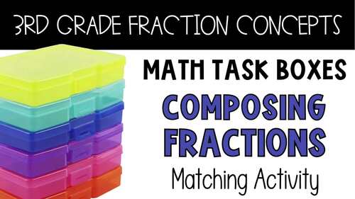 Math Task Box: Composing Fractions Matching Activity (3rd Grade)