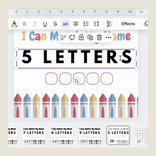 Name Matching Editable Canva Template, Preschool, Kindergarten by ...