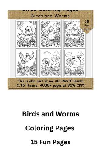 Birds and Worms Coloring Pages | Relaxing Printables for Kids & Adults