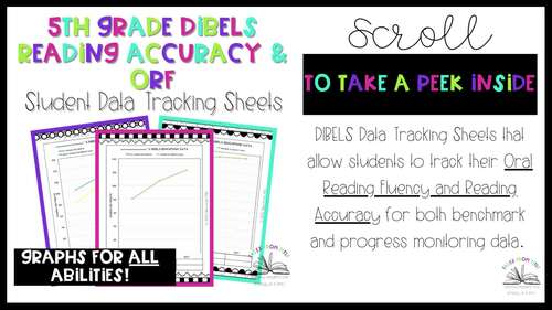 DIBELS Student Data Tracking ORF/Accuracy Bundle: 5th Grade Printable ...