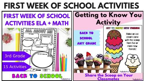 Back to School First Week Activities Grade 3 Getting to Know You Ice Cream