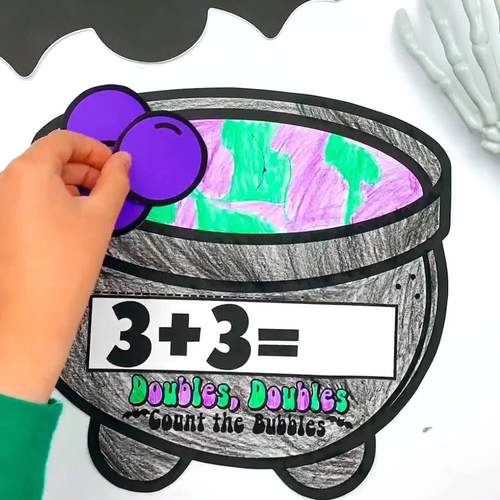 Adding Doubles Math Craft & Bulletin Board | Halloween Activity | Math ...
