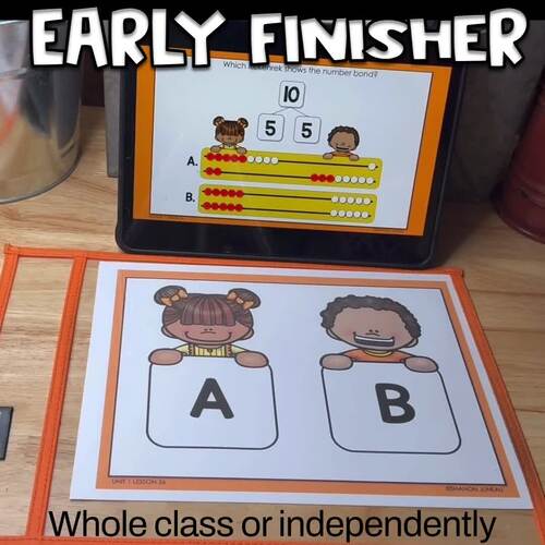 Number Bonds and Rekenrek Practice 1st Grade Early Fast Finisher Bins