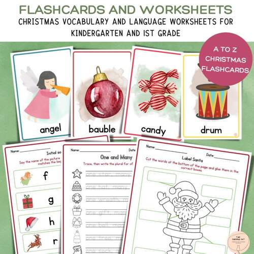 Christmas Flashcards & Worksheets; Home School; ESL Vocabulary; Handouts