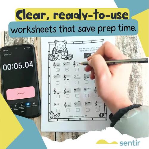 Autumn Timed Note Reading Worksheets – Treble & Bass Clef Practice Pack