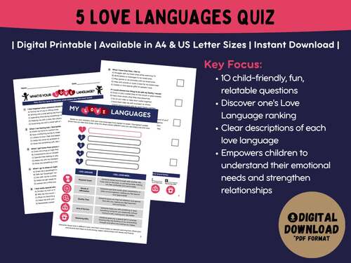 5 Love Languages Quiz | Classroom Bonding Valentine's Day Activity