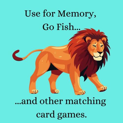 African Animals Matching Game Cards for Memory and Go Fish | TPT