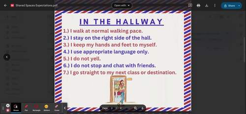 Expectations in Shared Spaces Visual by The Middle School Transition