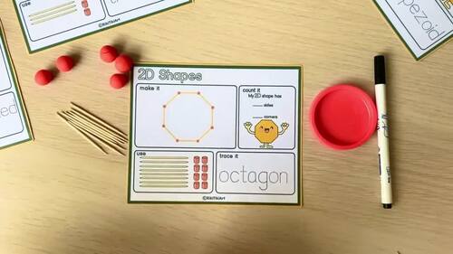 2D Shapes Toothpick & Play Dough / Marshmallow Activity Count & Tracing ...
