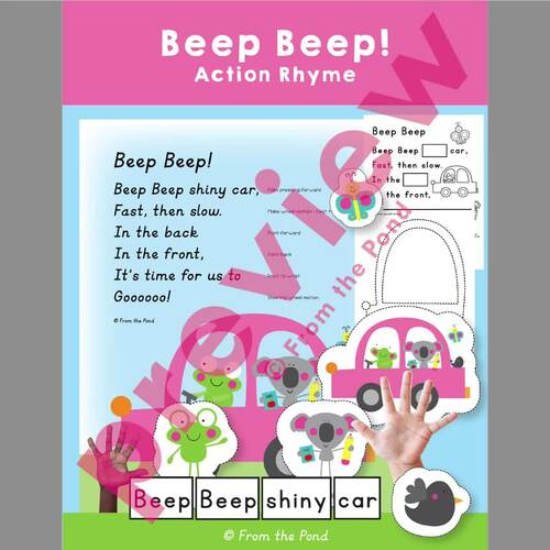 Action Rhyme Poem Retell and Activities Pack by From the Pond | TPT