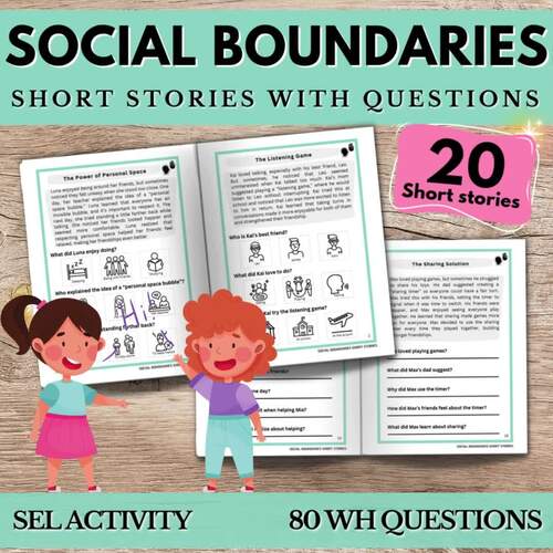 Social Boundaries Scenarios WH Comprehension Questions Character ...