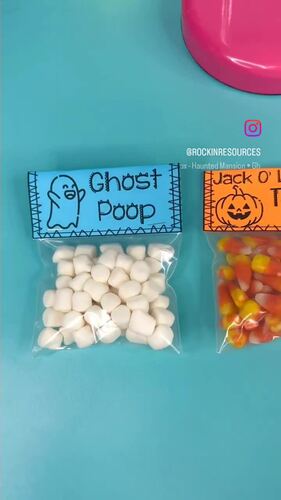 Halloween Treat Bag Labels | October Snack Toppers | Fall Party Printable