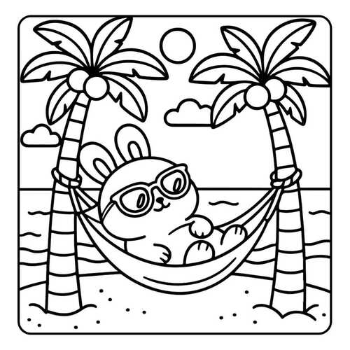 Lazy Beach Coloring Pages | 45 Cozy & Fun Digital Coloring Sheets