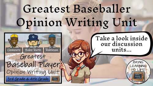 Greatest Baseball Player Opinion Writing Unit | 3rd–4th Grade | TPT