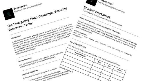 Financial Literacy Project | The Emergency Fund Challenge: S. T. T.