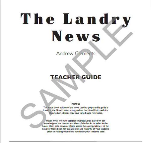 The Landry News Novel Units® Teacher Guide Novel Study | TPT