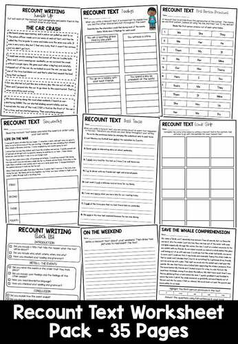 Recount Text - Reading and Writing Bundle by Pink Tulip Teaching Creations