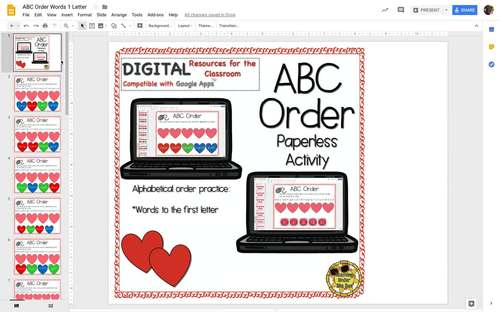 ABC Order Alphabetical Order Digital Google by Teaching Under the Sun