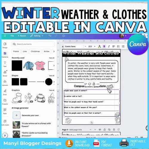 Differentiated ESL Winter Weather and Clothes Writing, Reading ...