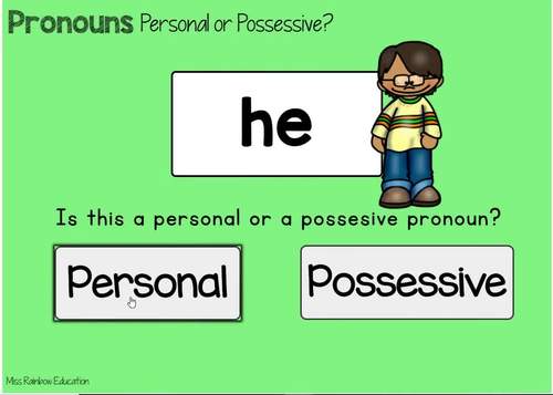 Pronouns (Possessive or Personal?) - Boom Cards | TpT