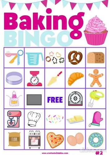 Baking Bingo For Kids, Baking Birthday Bingo Party, Classroom Birthday ...
