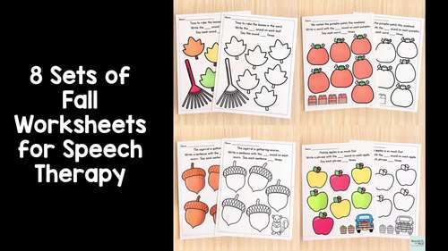 Fall Articulation Open Ended Printable Worksheets for Speech Therapy