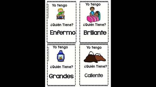 Adjetivos, Yo tengo... ¿Quién tiene?| Spanish Resources | TPT