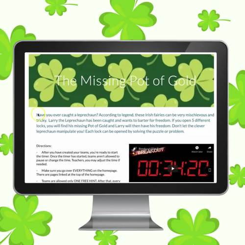 St. Patricks Day March Digital Escape Room Activity - Ireland Social ...