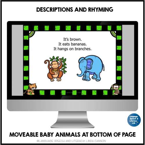 ANIMAL DESCRIPTIONS Boom Cards™ Speech Therapy Distance Learning