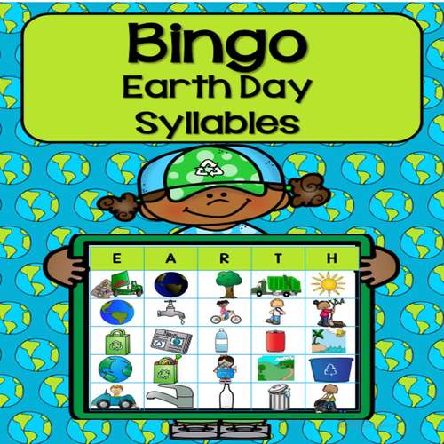 Earth Day Bingo | Syllables | 25 Cards by Pint Size Learners | TPT