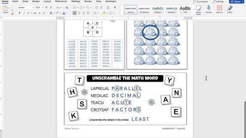 6th/7th/8th Grade Fun Math Worksheets Winter Puzzles Logic | Maze ...