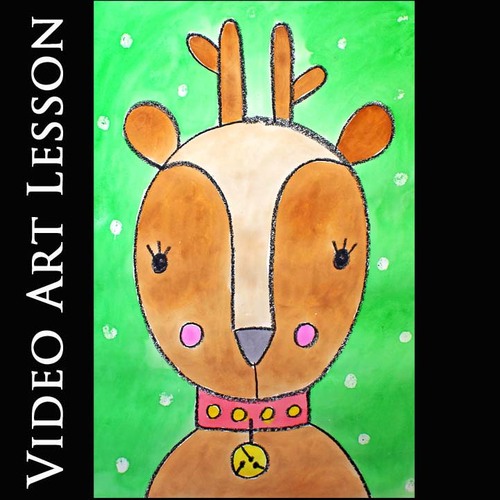 REINDEER Art Lesson | CHRISTMAS & WINTER Drawing & Watercolor Painting ...