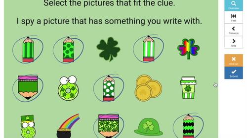 I Spy St Patricks Day Guessing Game Boom Cards™ by love2speak | TPT