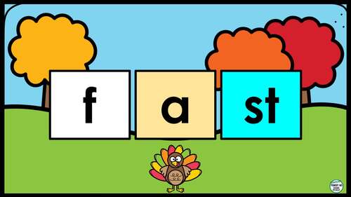 Thanksgiving Ending Blends with Short Vowels | Turkey CVCC Consonant Blends