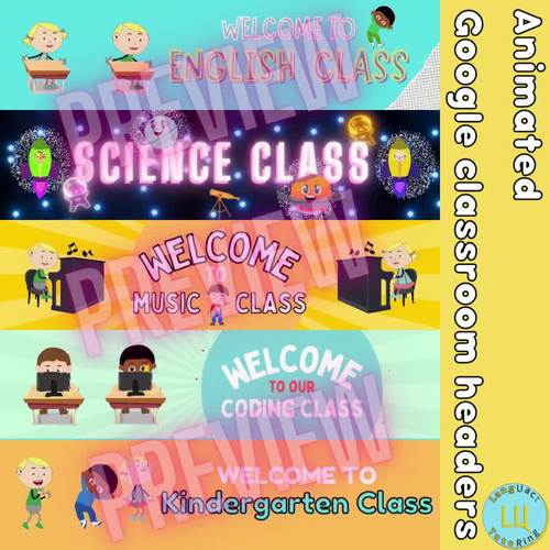 Animated GIF Classroom Banner headers | Digital Clip Art | TPT