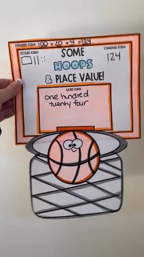 Basketball Math Place Value Craft Bundle by The Teaching Diva Corner