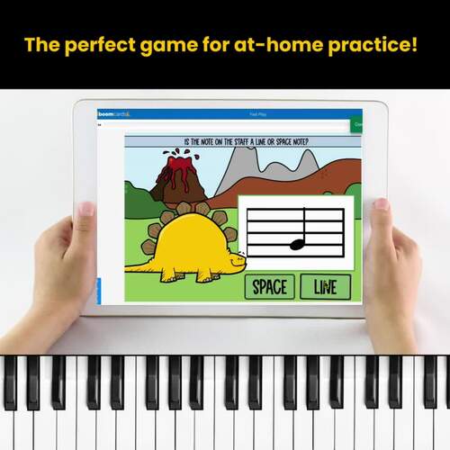 Line & Space Notes BOOM™ Cards - Lines and Spaces on the Staff - Dinosaurs