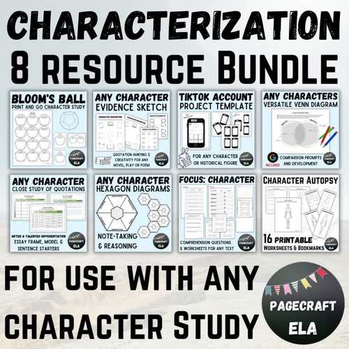 Character Study BUNDLE | Novel and Short Story Close Reading ...