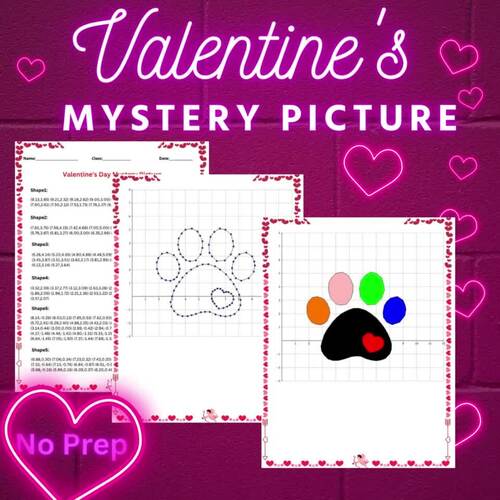 Valentine's Day Activities Coordinate Graphing and coloring Mystery ...