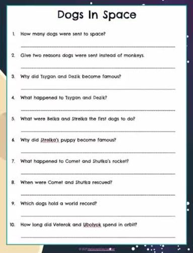 Dogs In Space Guided Reading Comprehension Worksheets by Metacognitive ...